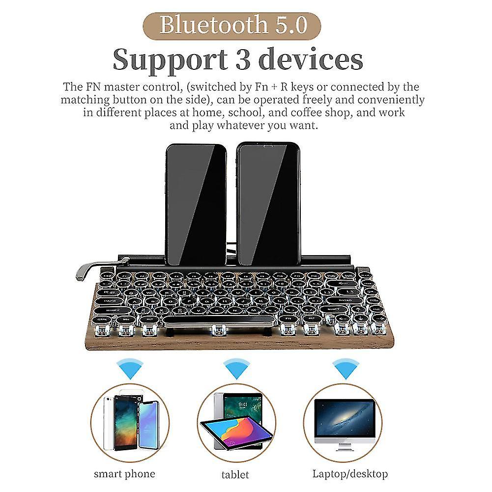 Retro Typewriter Keyboard Wireless Bluetooth Mechanical Keyboards 83 ...