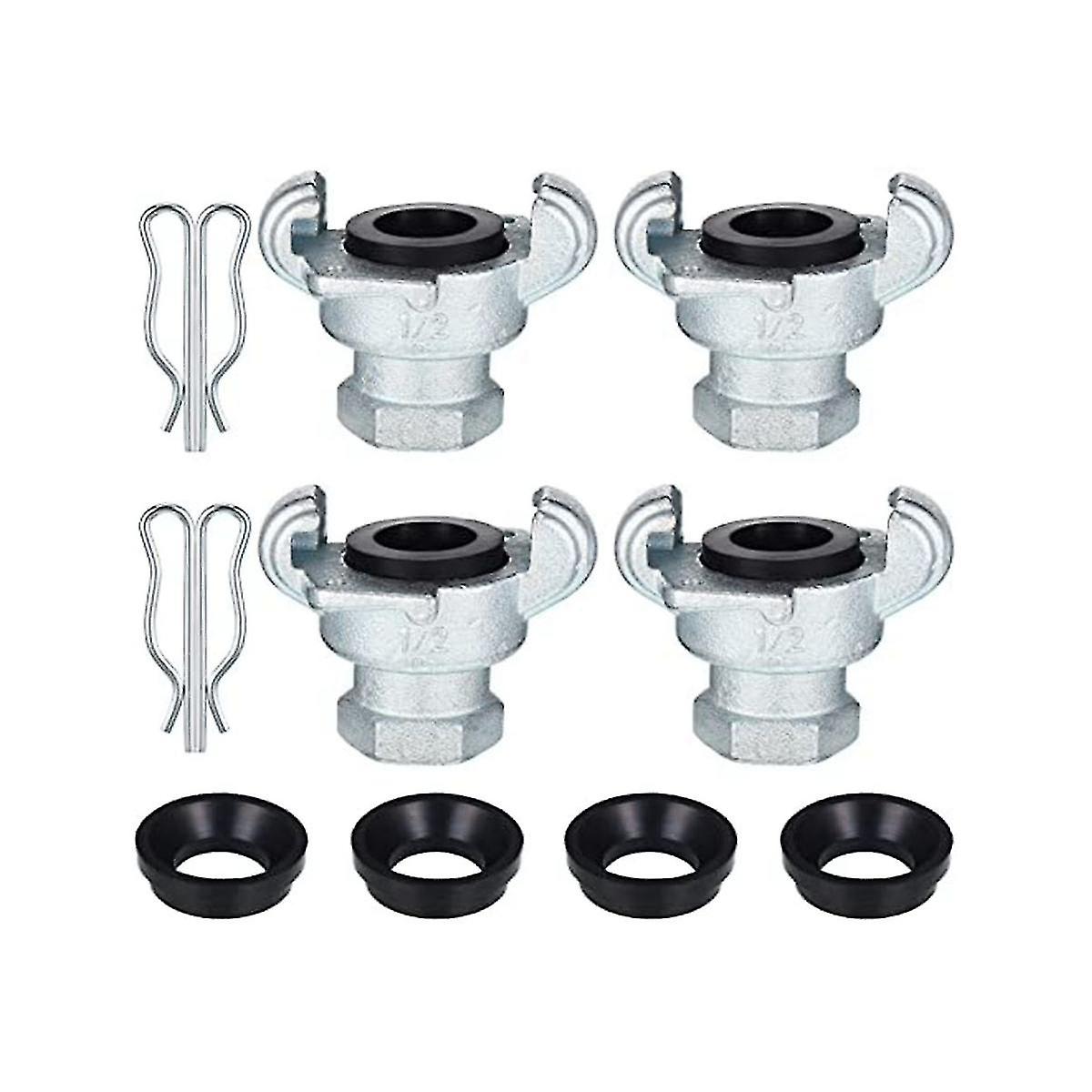 4 Sets 1/2inch Npt Iron Air Hose Fitting 2 Lug Universal Coupling ...