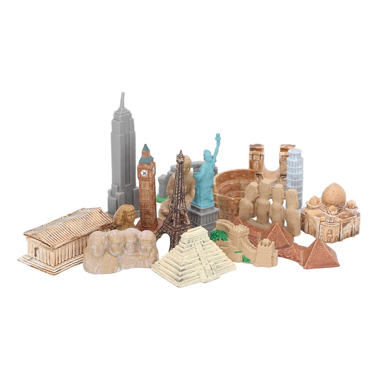 17PCS Miniature Ancient Buildings Toys Around The World City Miniatures ...