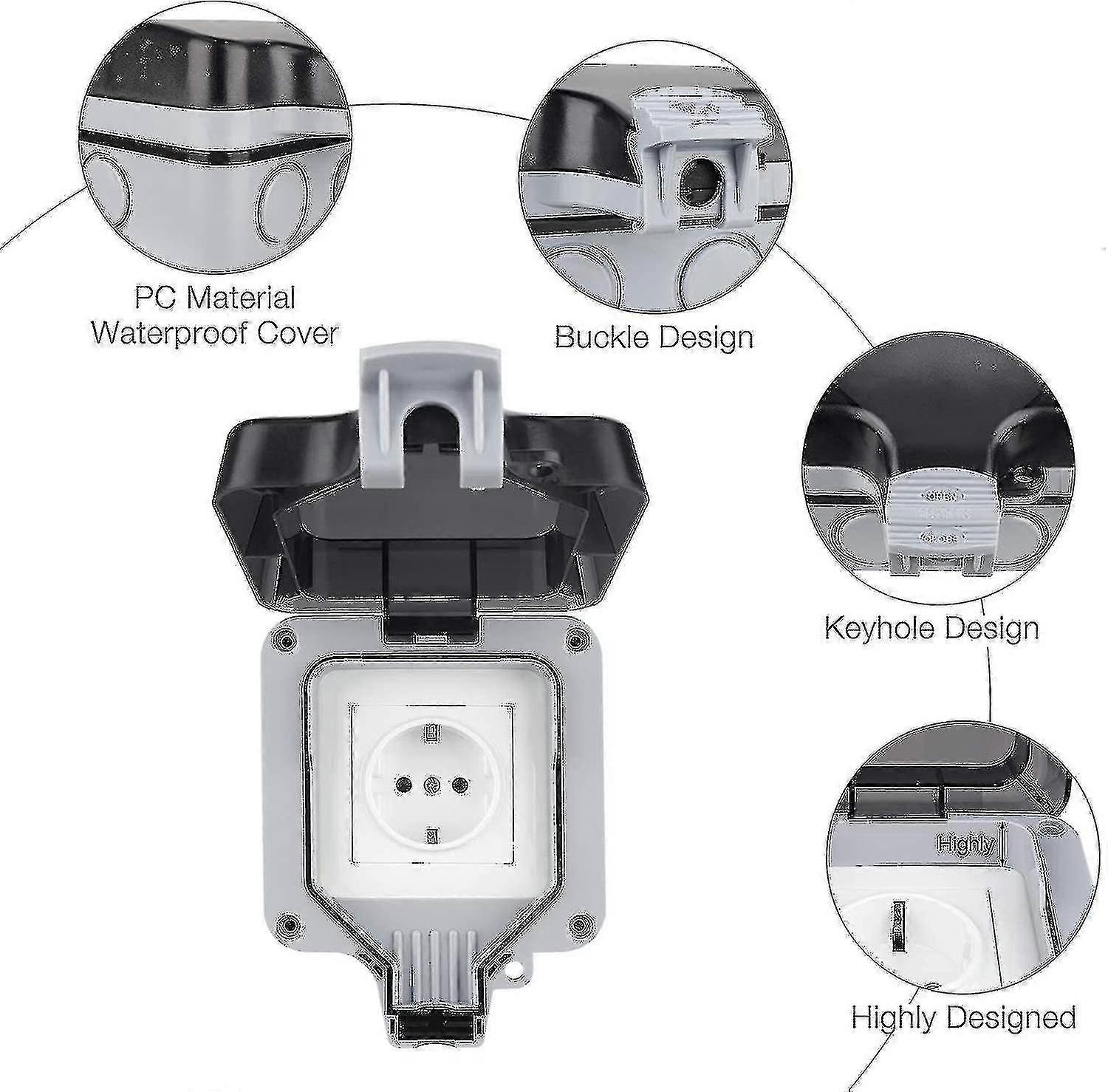 Waterproof Wall Socket Outdoor Socket Ip66 Waterproof, Wall Socket For ...
