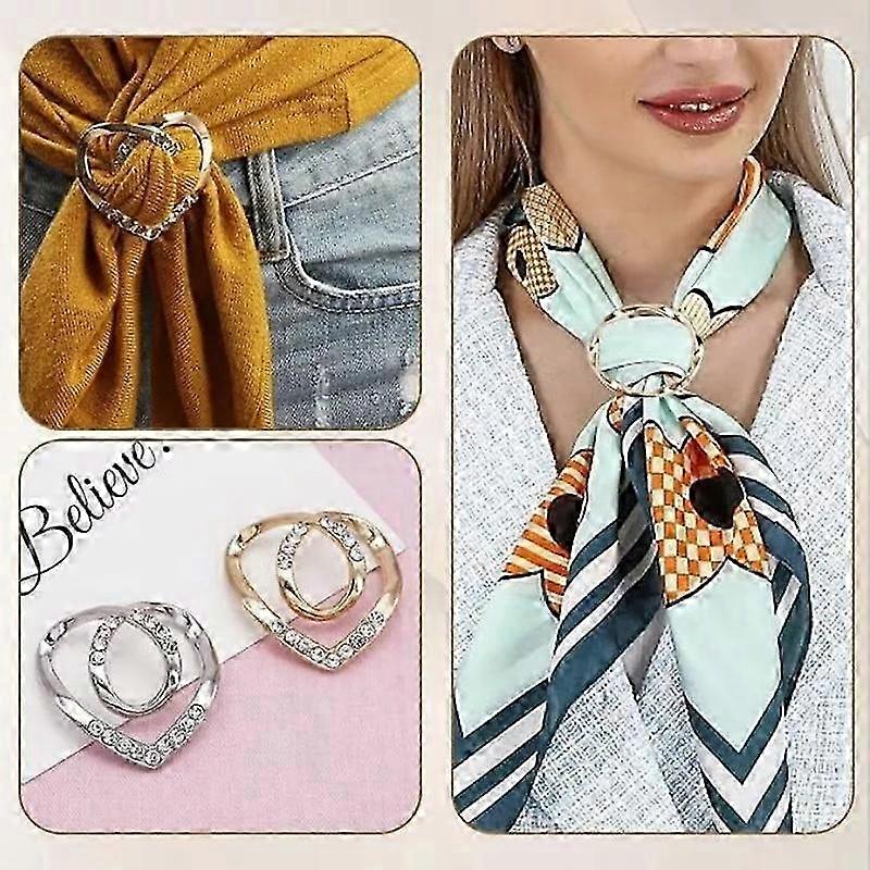 4PCS Scarf Ring Clip-T-Shirt Clip Clothes Corner Knotted Button for ...