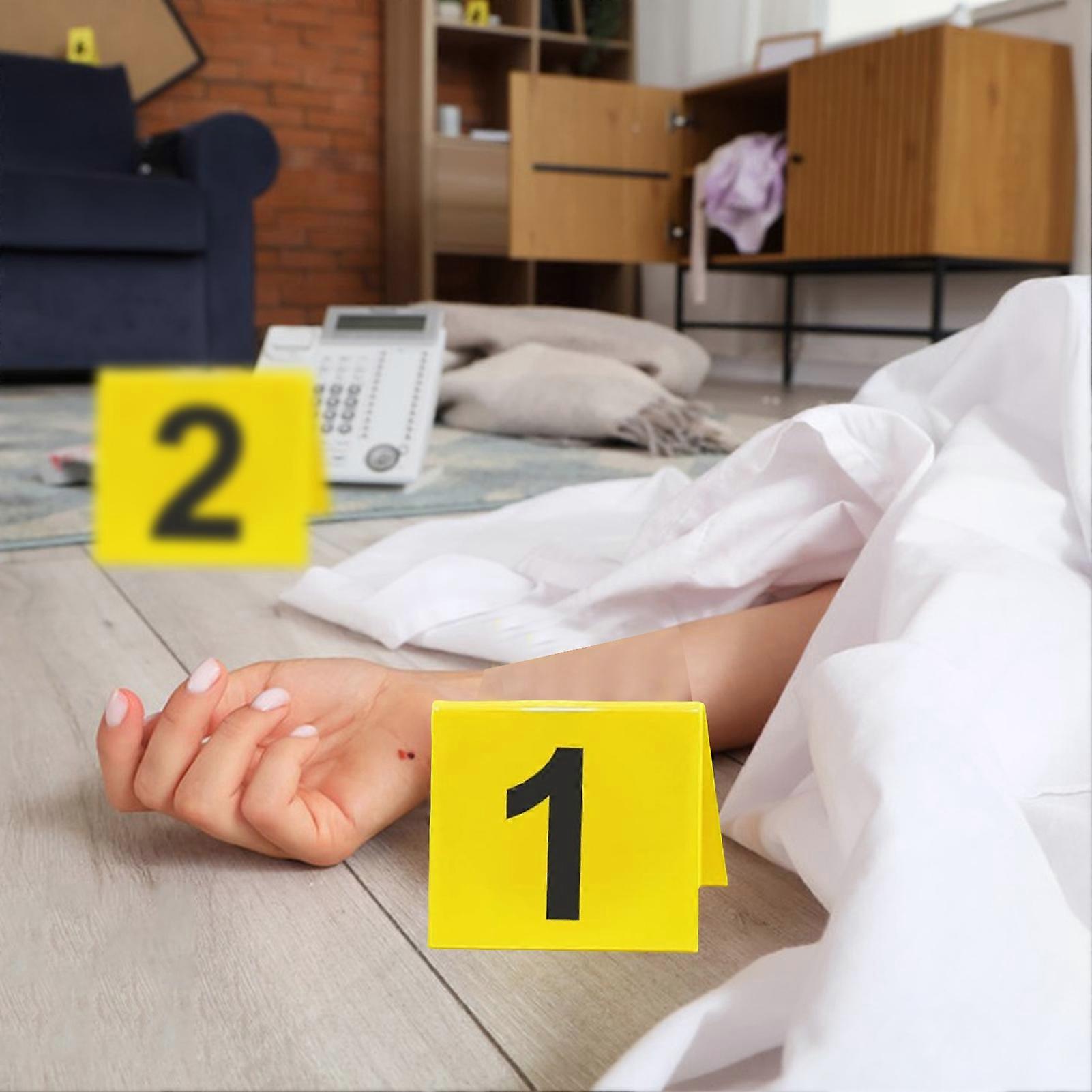 10Pcs Crime Scene Number Sign Decoration Reusable Double-Sided Acrylic ...