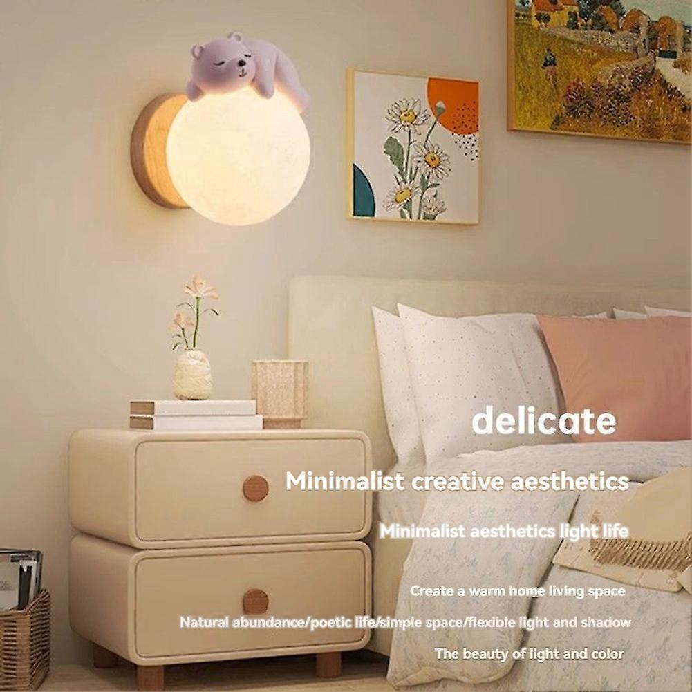 Dimmable Hardwired Modern LED Wall Light Kids Bedroom Wall Mounted Lamp ...
