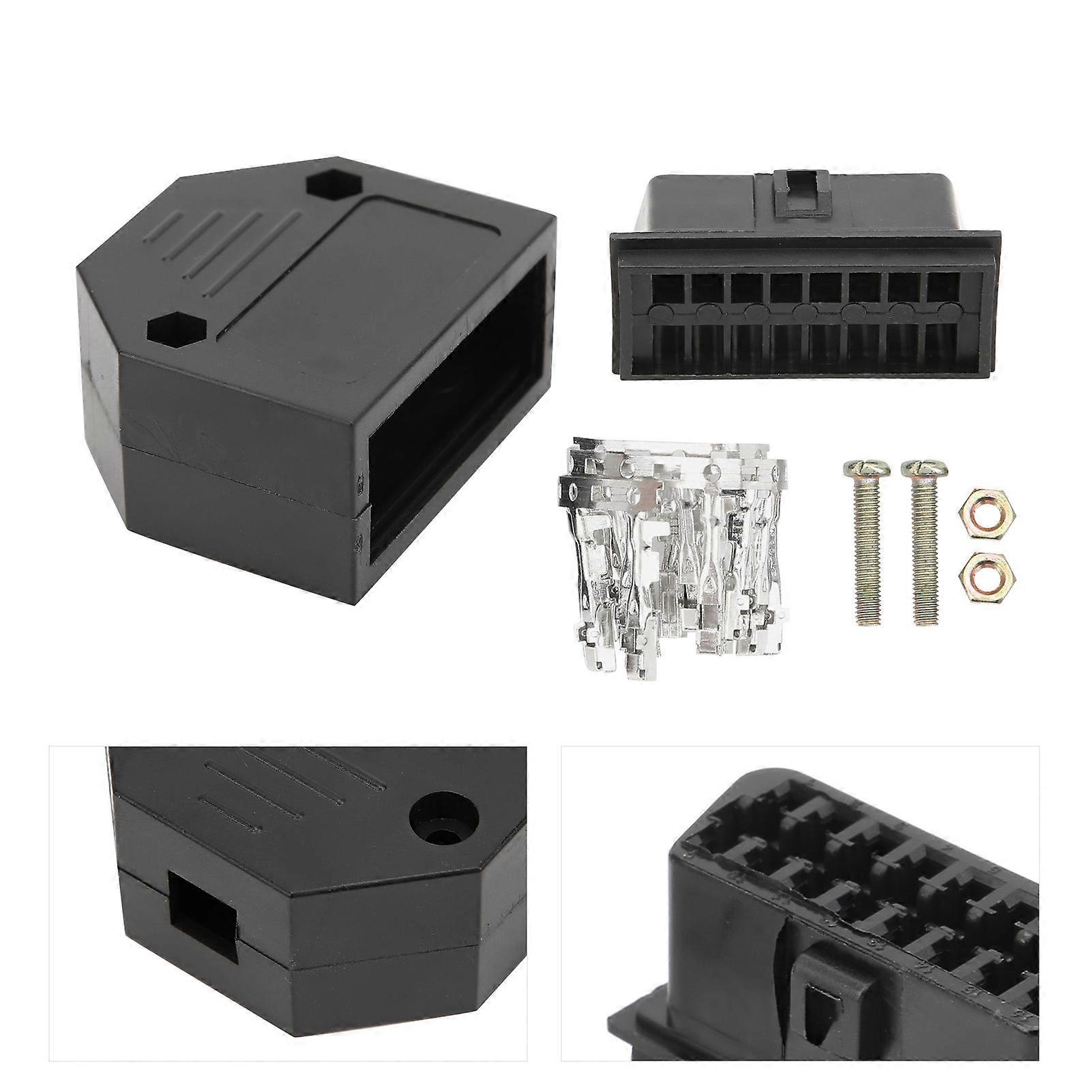 16Pin Universal OBD2 Plug Male Connector OBD Connect Adapter Kit Car ...