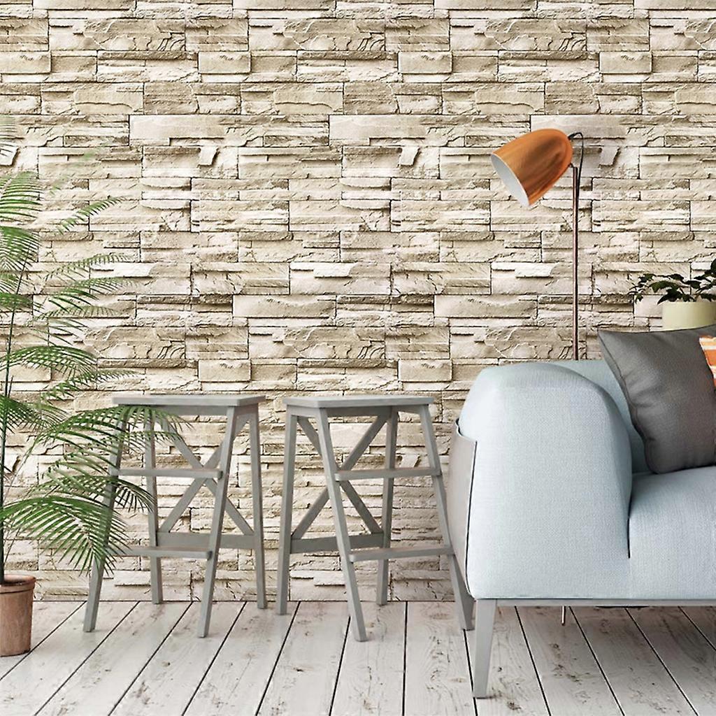 Rock Wallpaper-Stacked Stone Wallpaper-Faux Brick Wallpaper, Stone Self ...