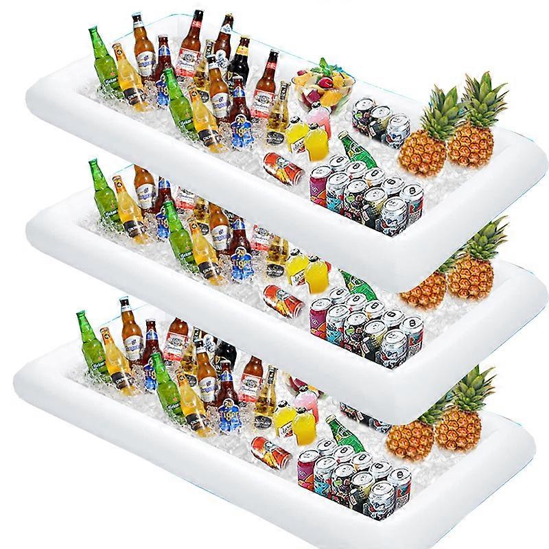 White PVC Aerated Floating Raft on Water Fun Outdoor Pool Party Pool ...