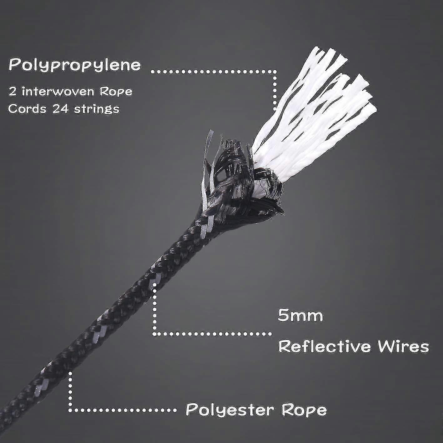 Tent Guy Ropes - 4mm Reflective Cord Tent Guide Rope With Aluminum ...