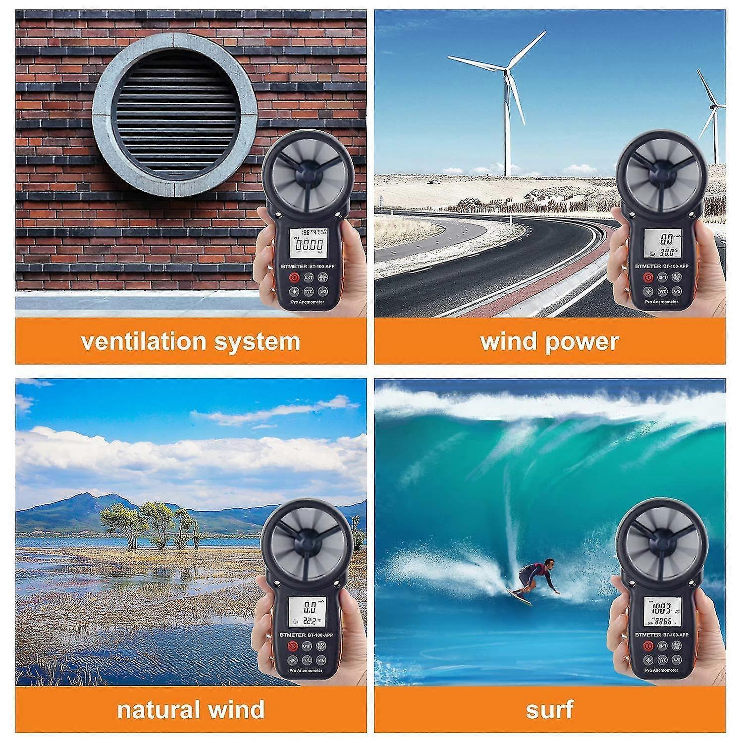 Handy Digital Wind Meter Wireless Bluetooth Wind Meter Wind Speed ...