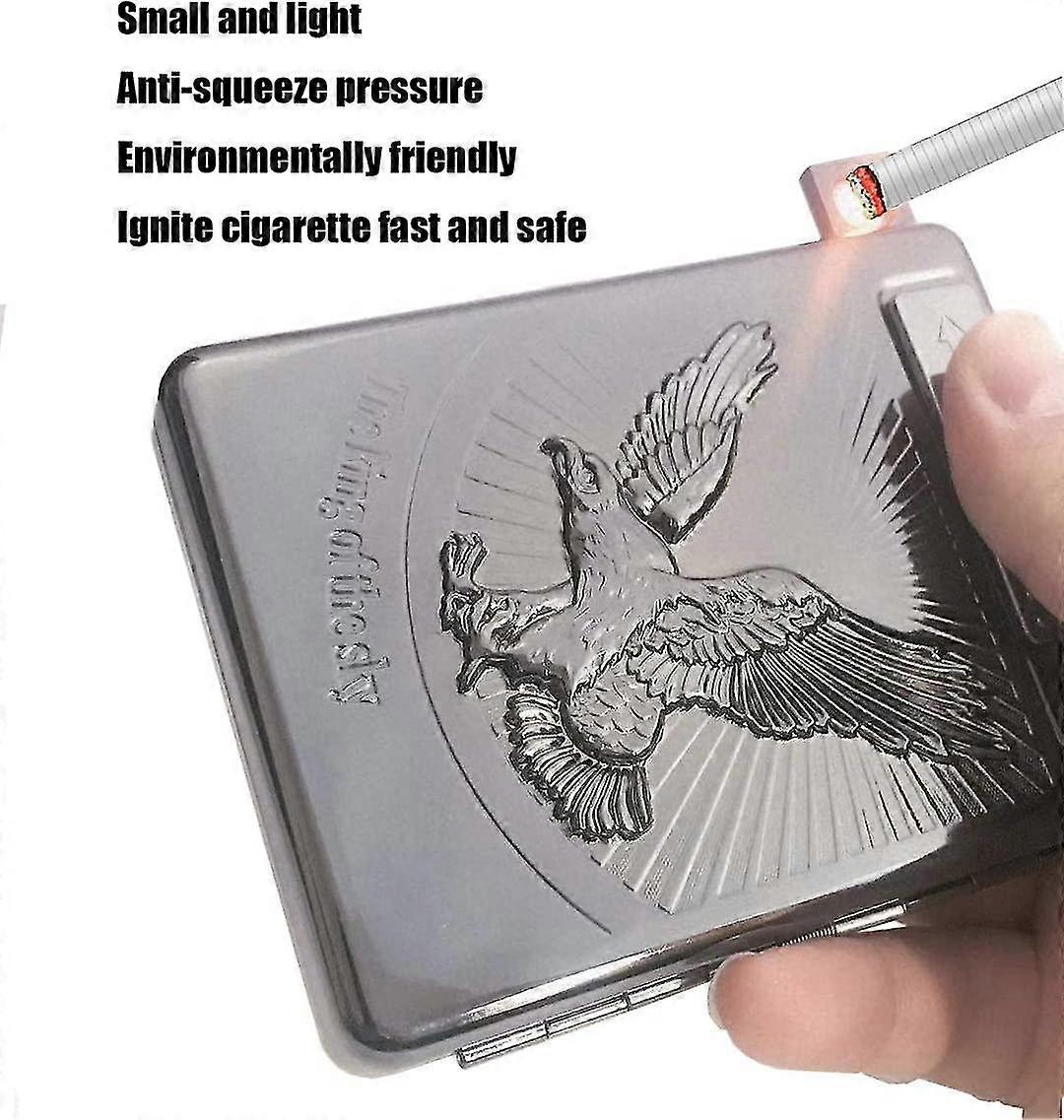 Cigarette Case Lighter, Metal Full Pack 20 Regular Cigarettes Box ...