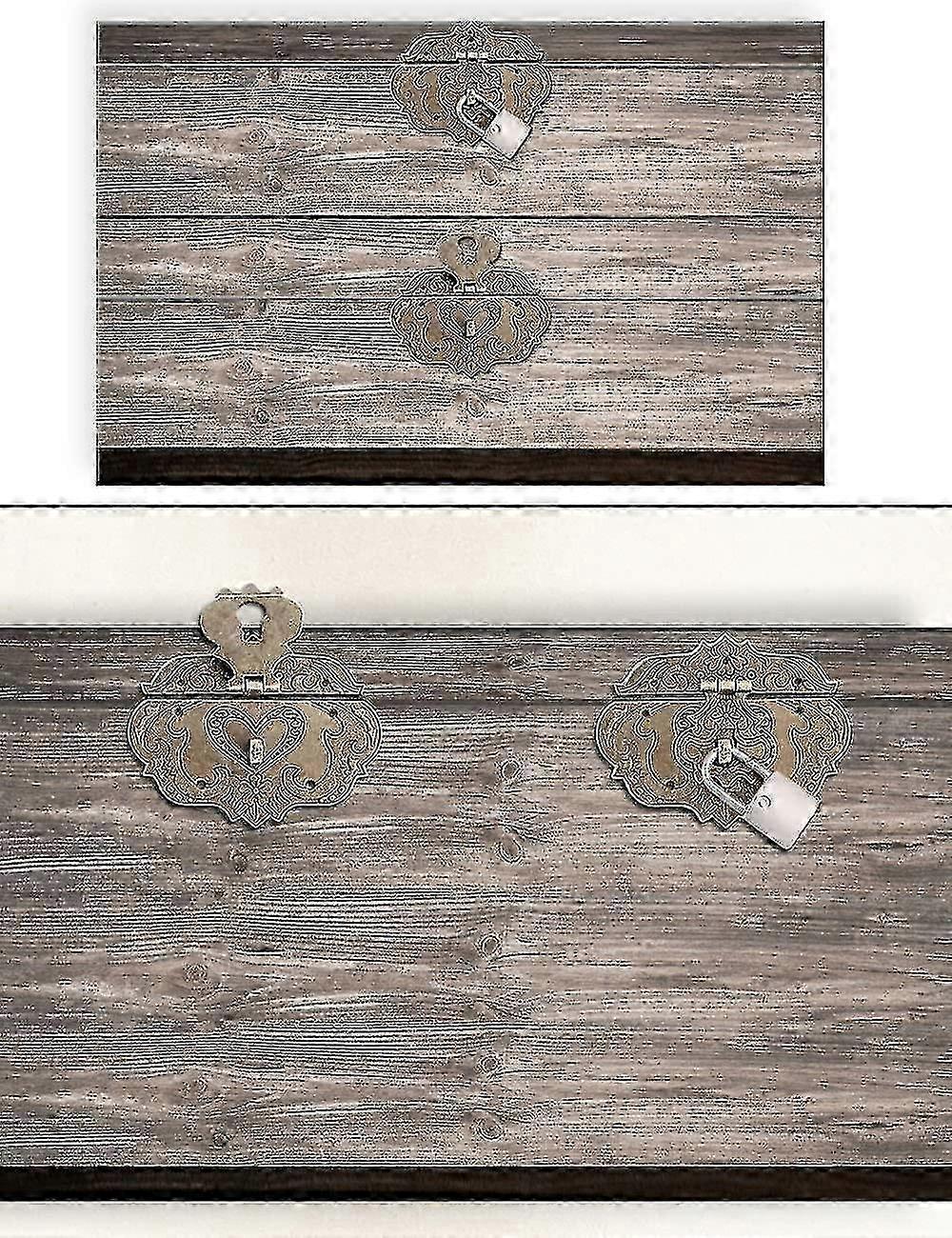 Set Of 2 Antique Bronze Design Iron Clasps For Furniture, Fittings For ...