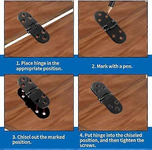 4Pcs Heavy Duty Folding Table Hinges, Black Sewing Machine Flip Top ...