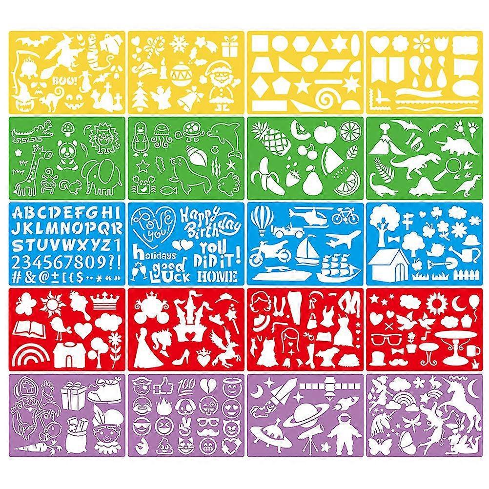 20 Pcs Plastic Stencils Stencil Painting Kids Painting Stencils Kids ...