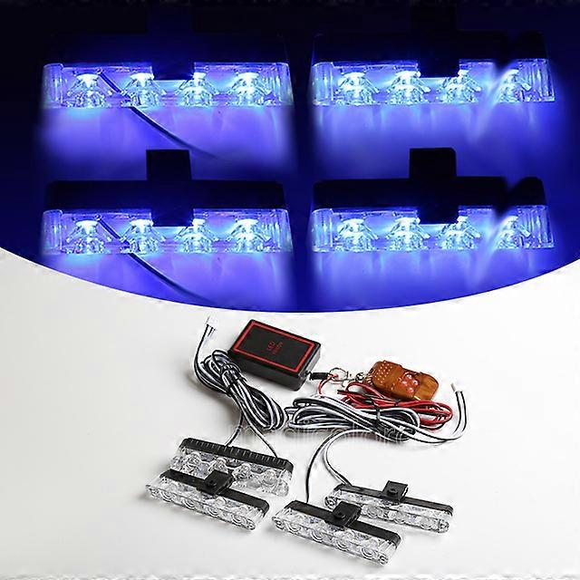 Grill Car LED Light Strobe Red Blue Emergency Remote Wireless Control ...