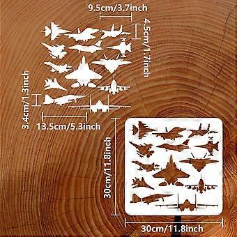 Air Force Painting Stencil 11.8x11.8 inch Large Fighter Planes Drawing ...
