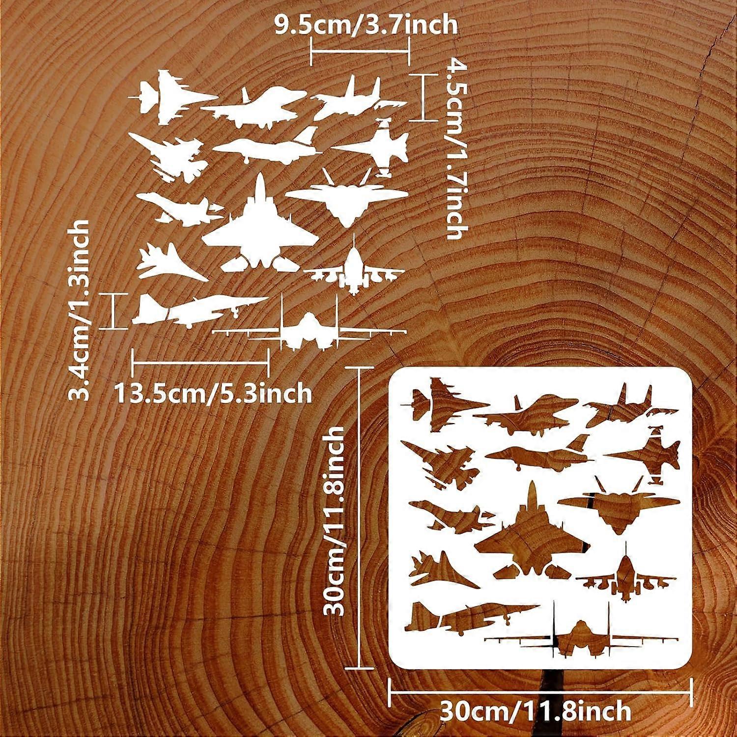 Air Force Painting Stencil 11.8x11.8 inch Large Fighter Planes Drawing ...