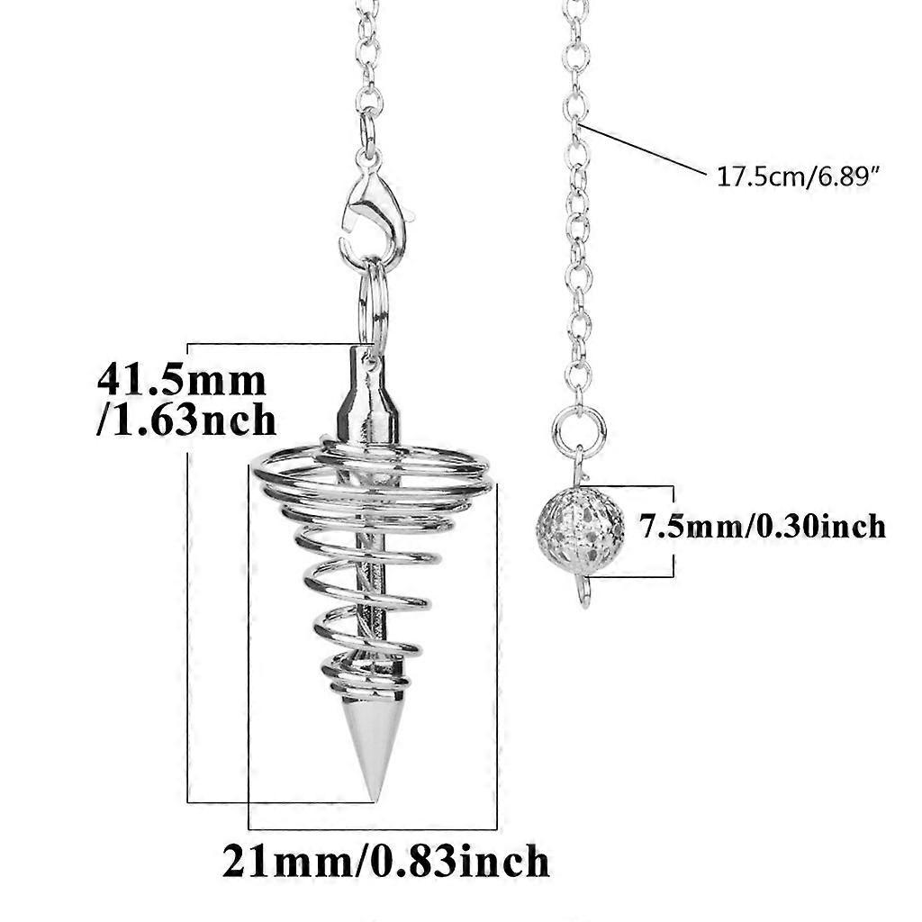 Metal Dowsing Pendulum Chain Divination Reiki Healing Pendant Spiritual ...
