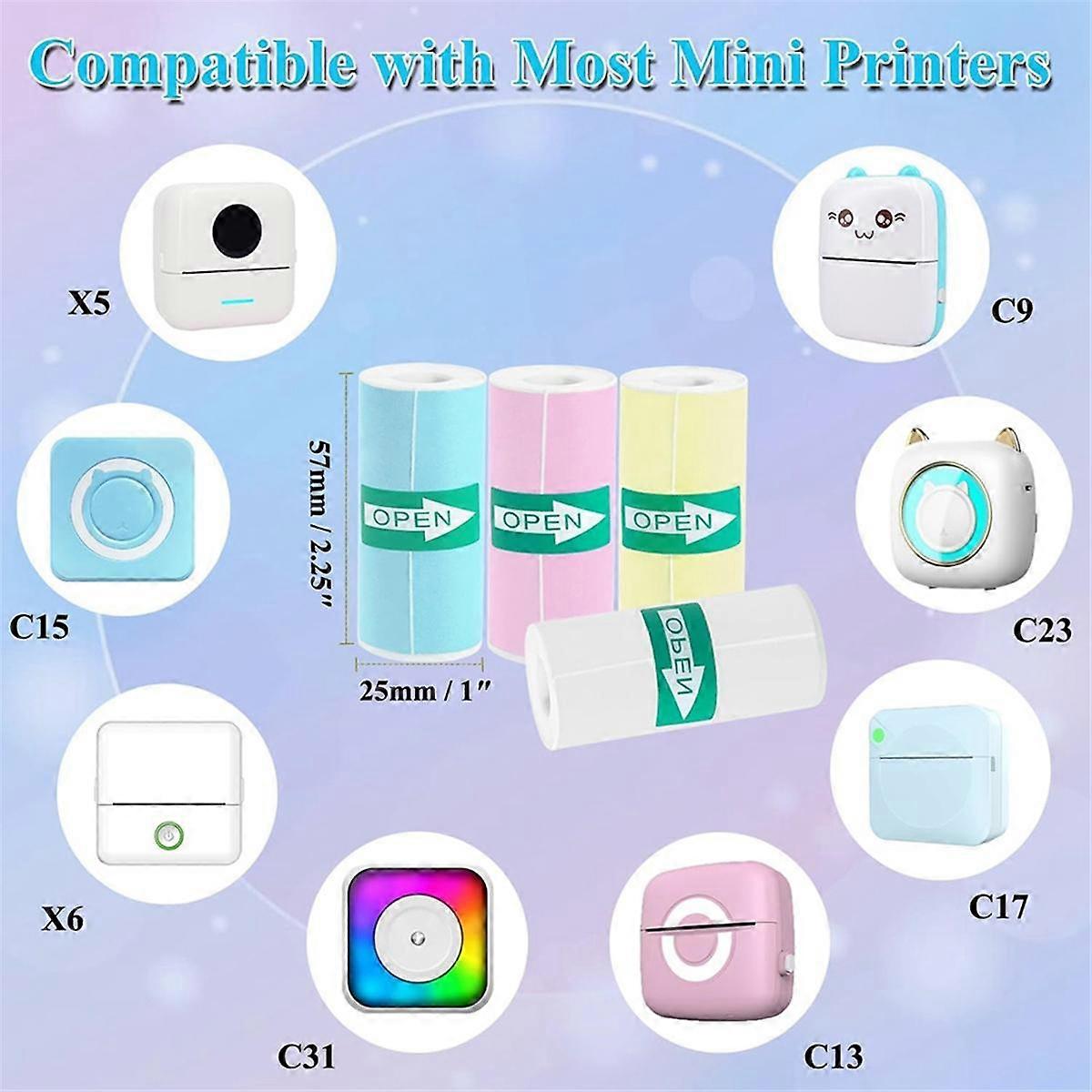 15 Rolls Thermal Sticker Paper for Mini Printer Sticker Maker, 9 ...