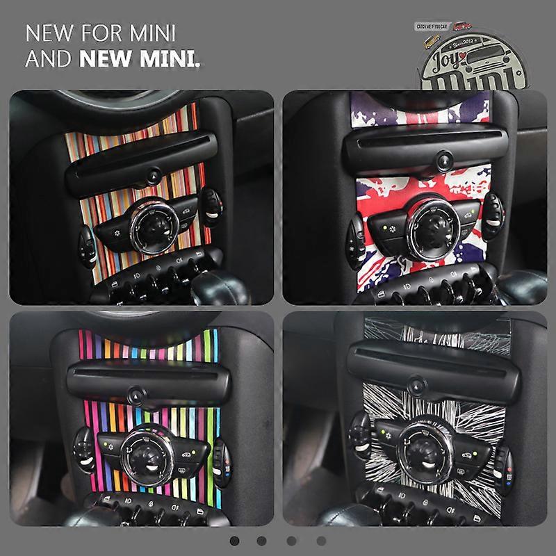 Car Interior 2PCS/SET Central control panel Leather Sticker For MINI ...