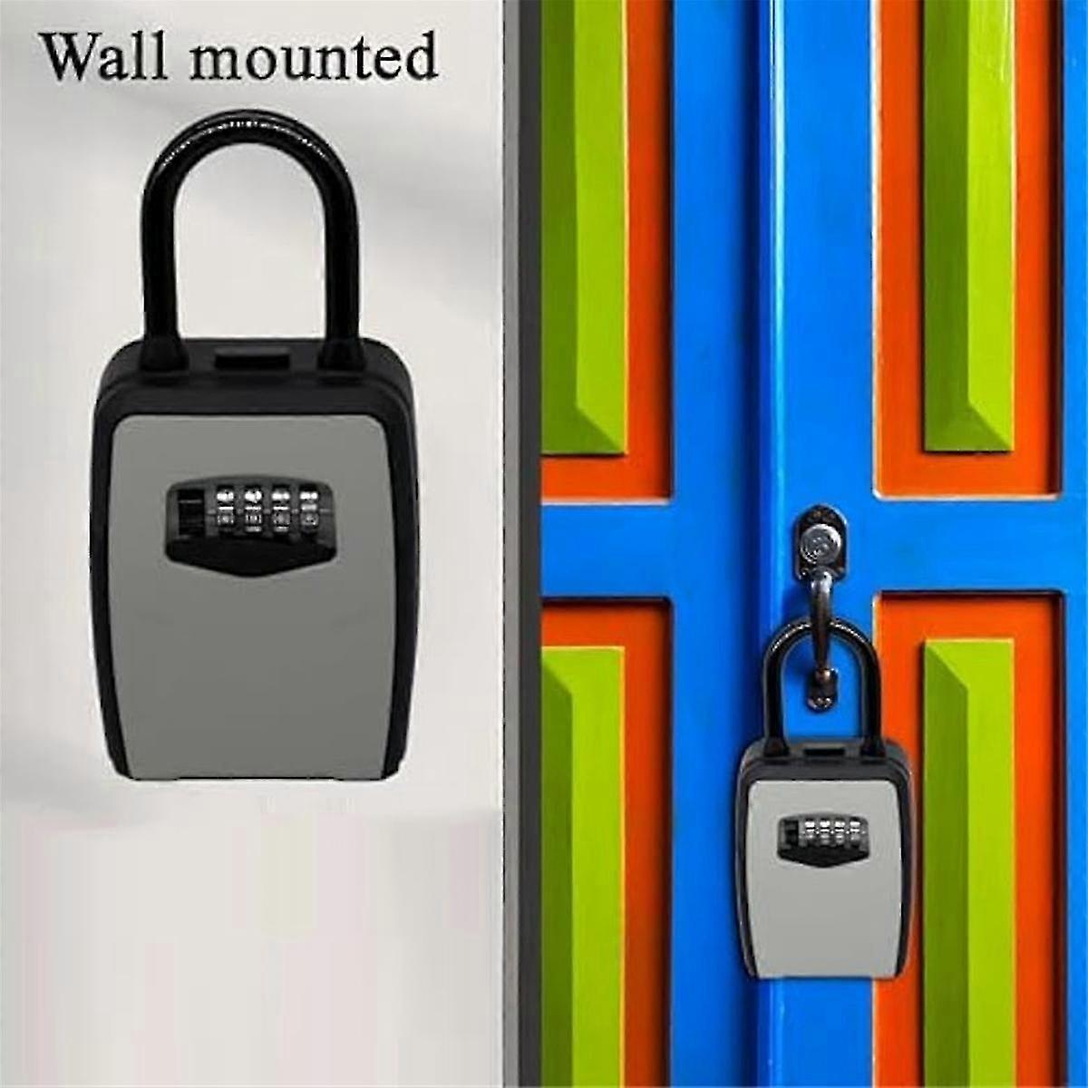 Key Safe Box Wall Mounted Key Lock Safe Box 4 Digit Combination Key Box ...