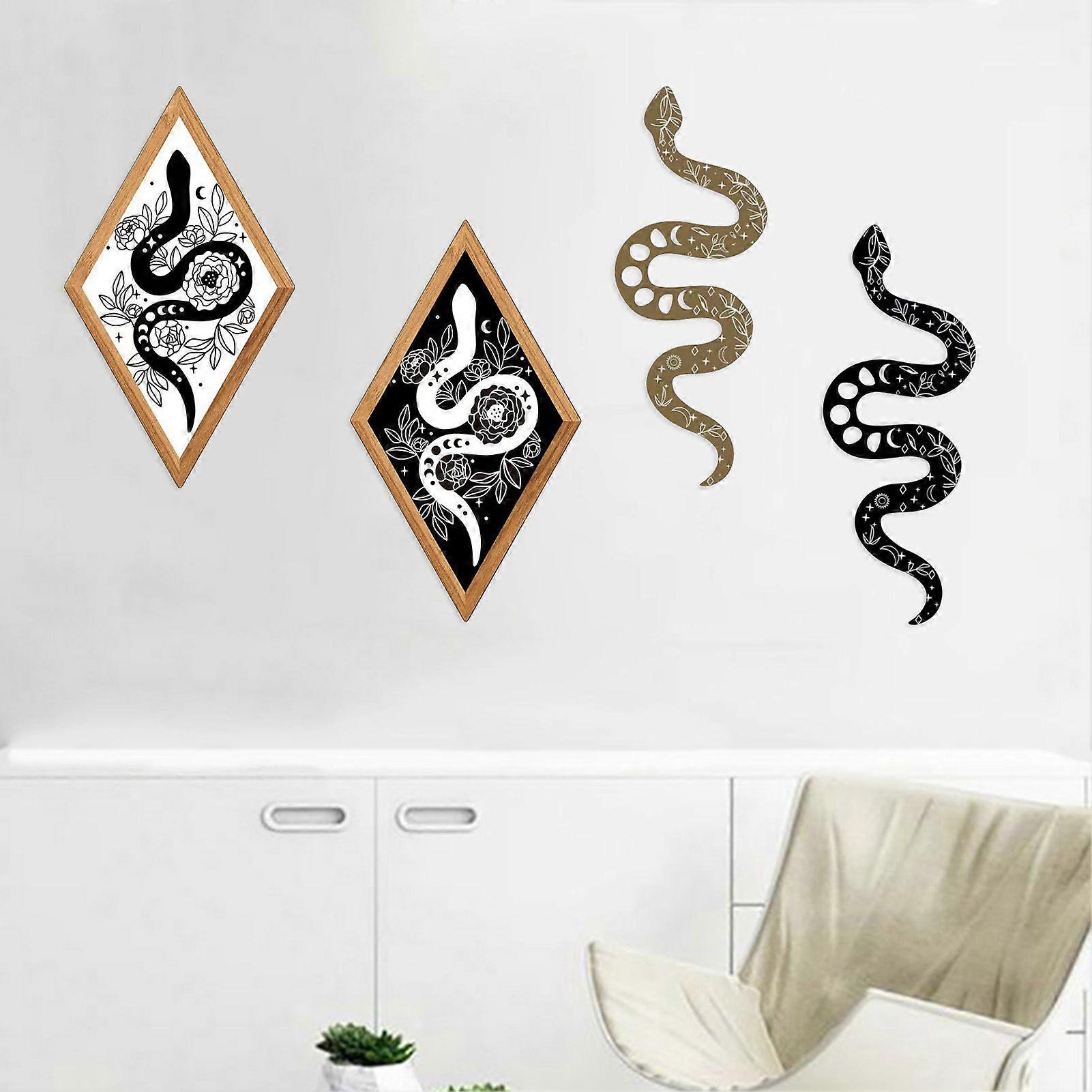 1 Pair Wooden Snake Wall Decoration Home Office Living Room Indoor ...