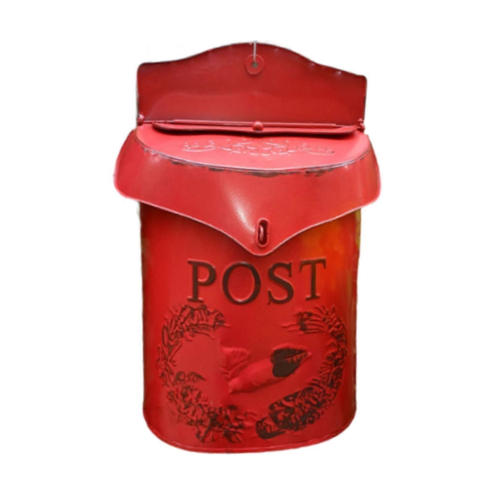 Shabby Chic Mailbox Residential Letter Box Catcher Iron Wall Mounted ...