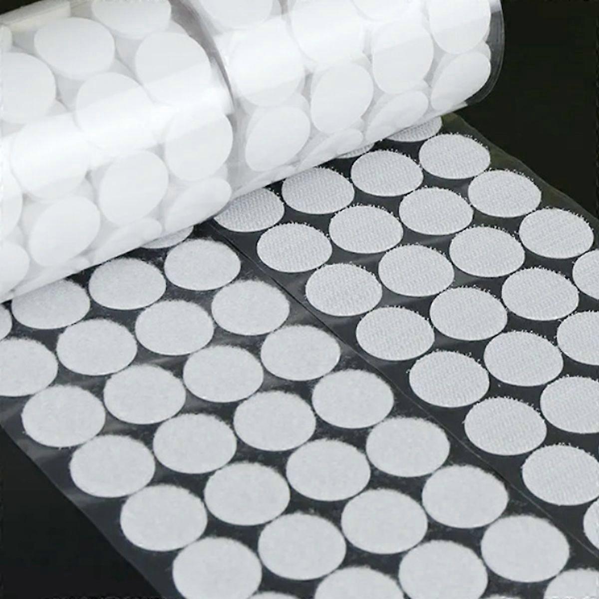 0.39in/10mm Diameter Hook and Loop Self Adhesive Dots Tapes, White ...