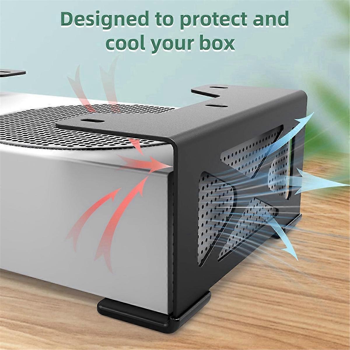 Adjustable Secure Rack Gaming Console Organizers Under Desk Desktop PC ...