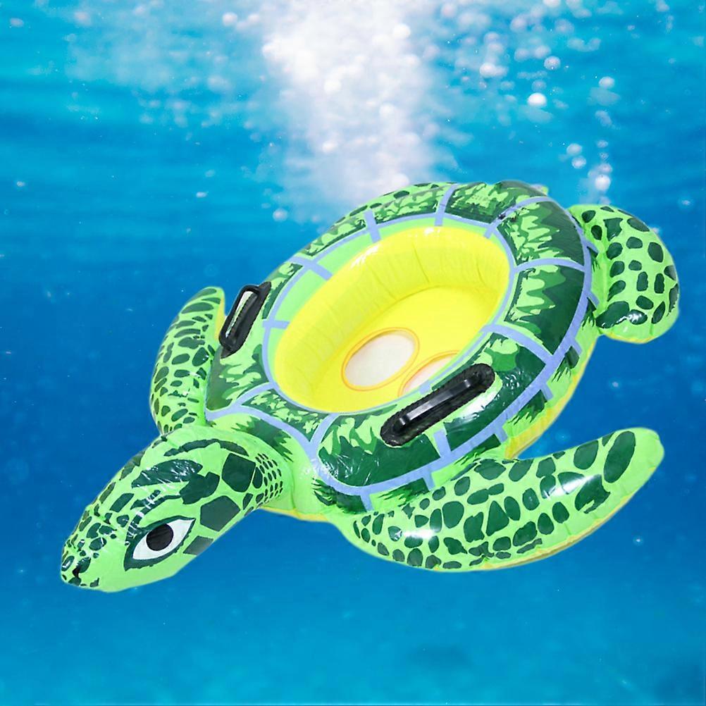 Baby Turtle Ride Swimming Ring, Inflatable Pool Float for Toddlers ...