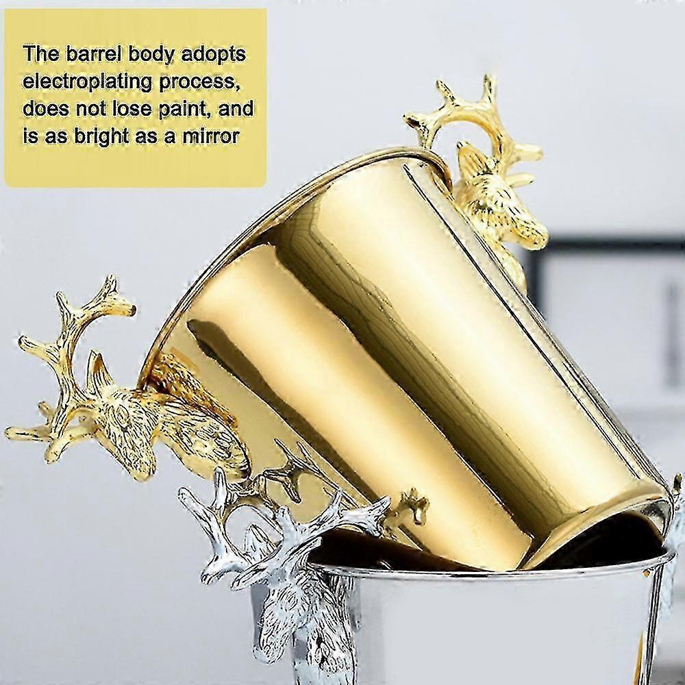 European Retro Stainless Steel Deer Head Ice Bucket - Elegant Bar ...