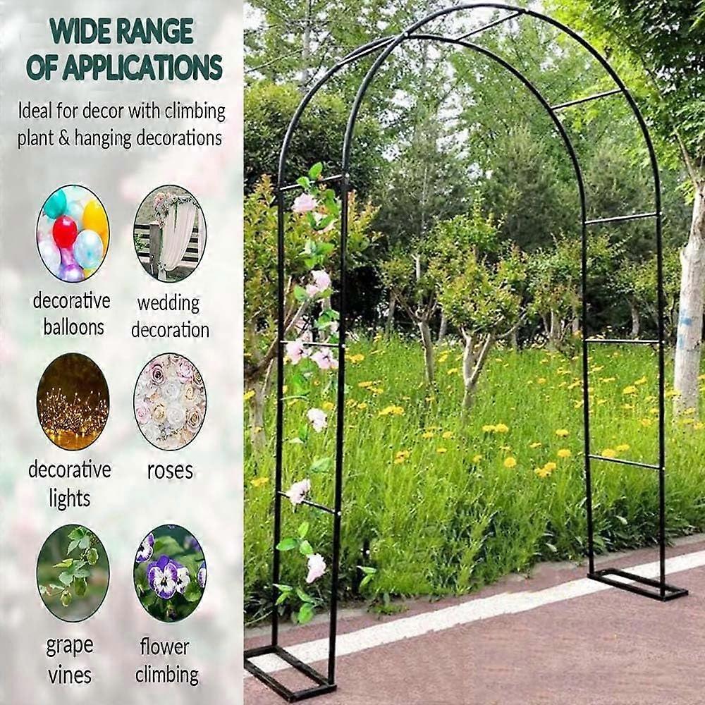 Metal Garden Arbor Arch with Base for Climbing Plants and Vines ...
