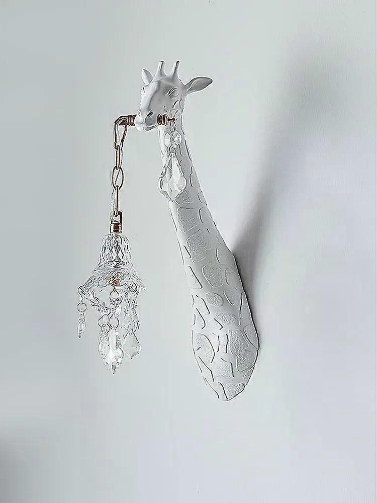 Designer Atmosphere Crystal Resin Giraffe Wall Lamp Bedside Bedroom Led ...