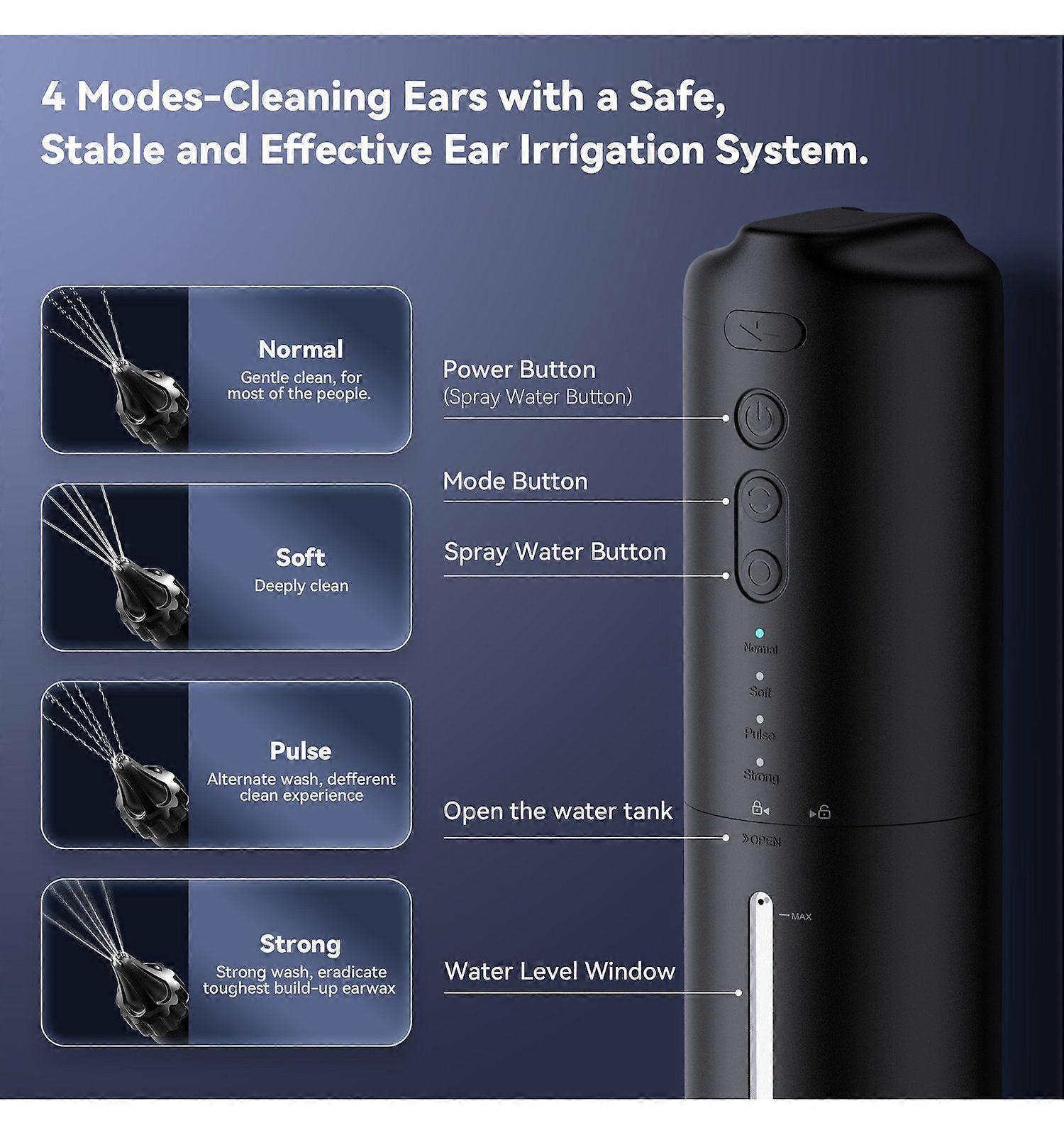 Electric Ear Cleaner Earwax Remover, 4 Modes Safety Effective, Ear ...