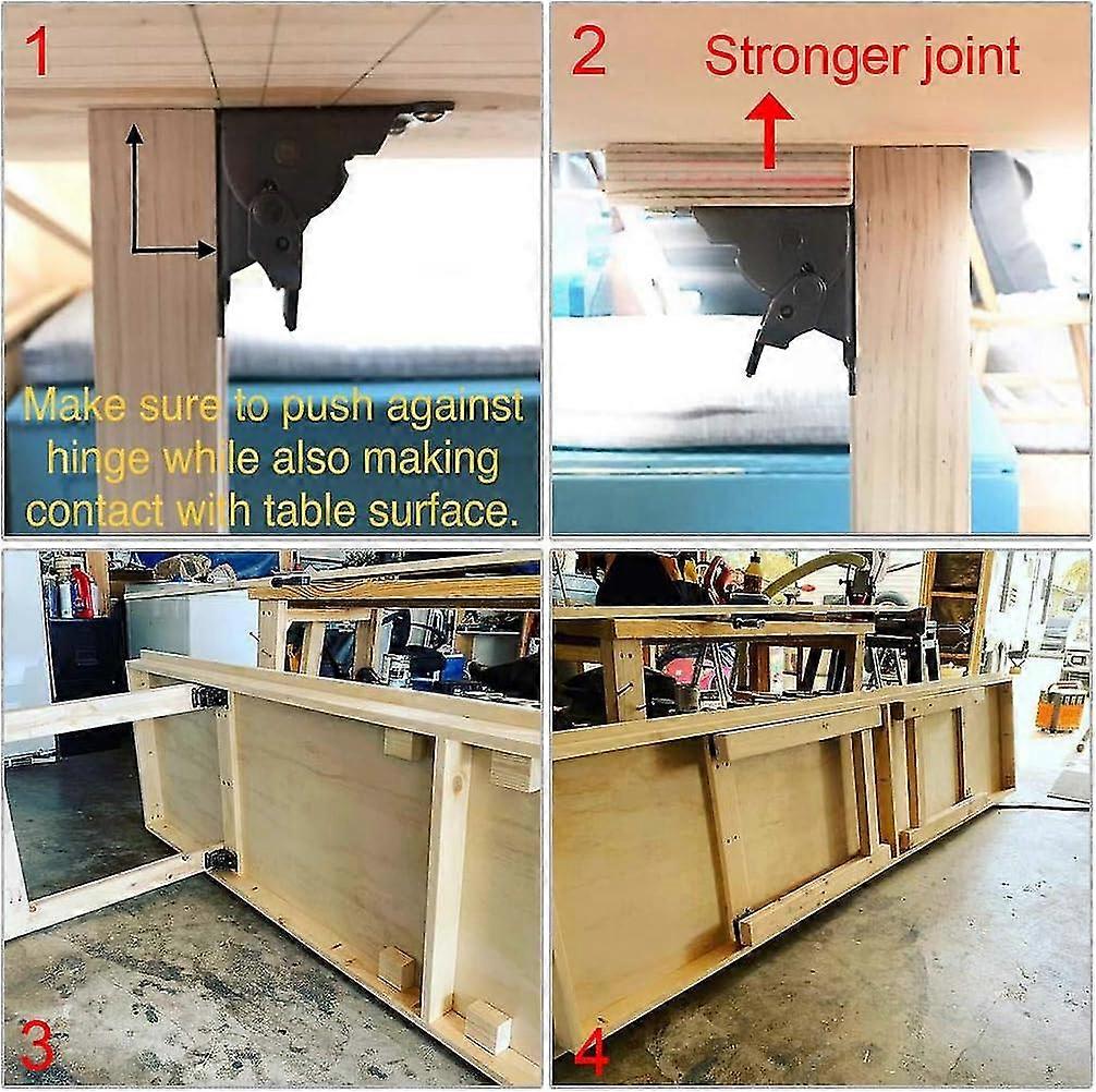 4 Pcs 90 Self-locking Folding Hinge, Folding Bracket, Locking Extension ...