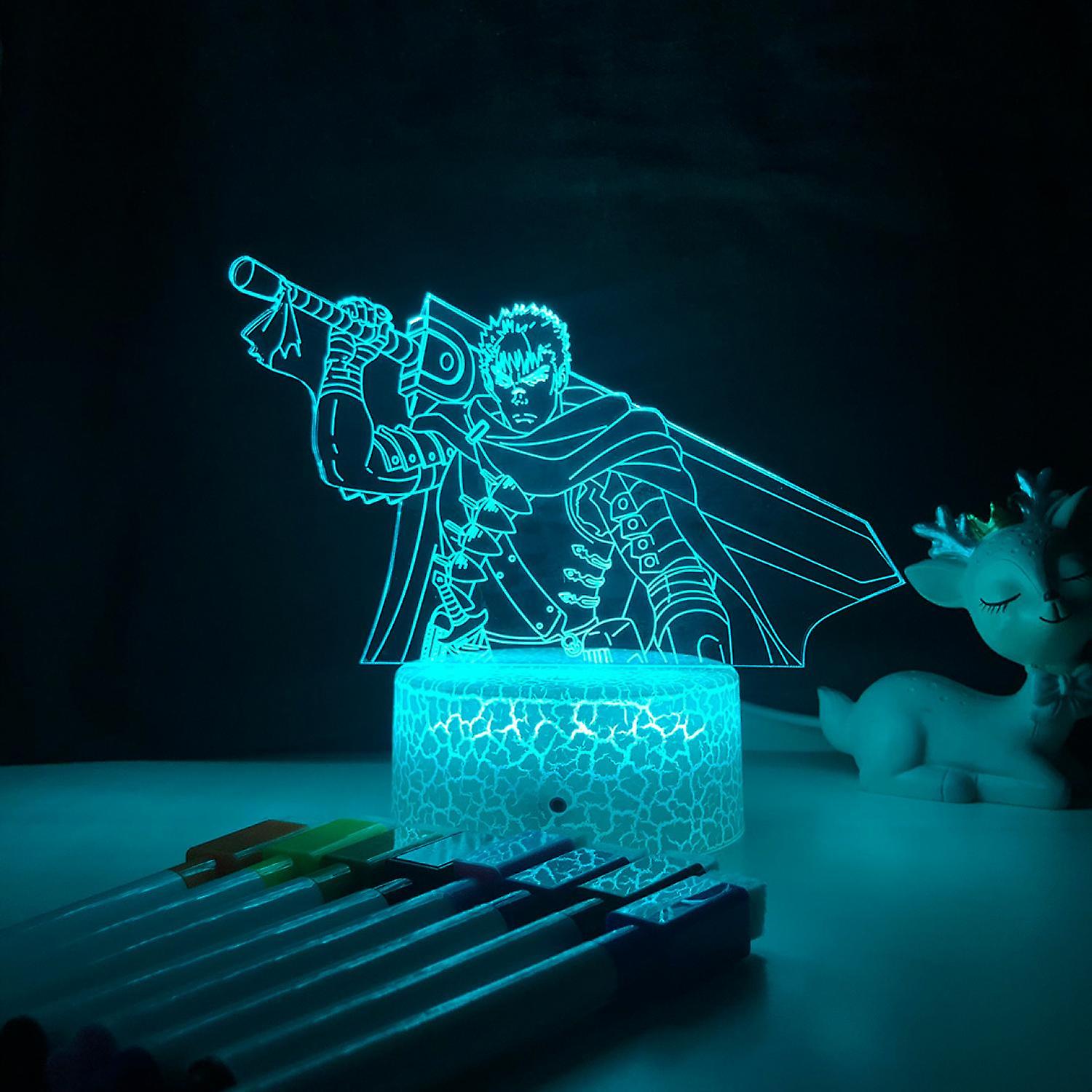 Justup Anime Berserk Guts Anime 3d Illusion Natlampe Hjem Værelse ...