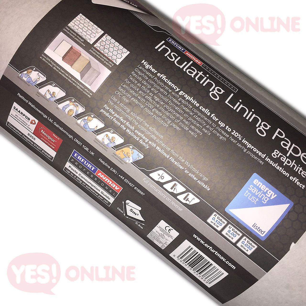 Insulating Lining Wallpaper Graphite Thermal Thick Quality Durable ...