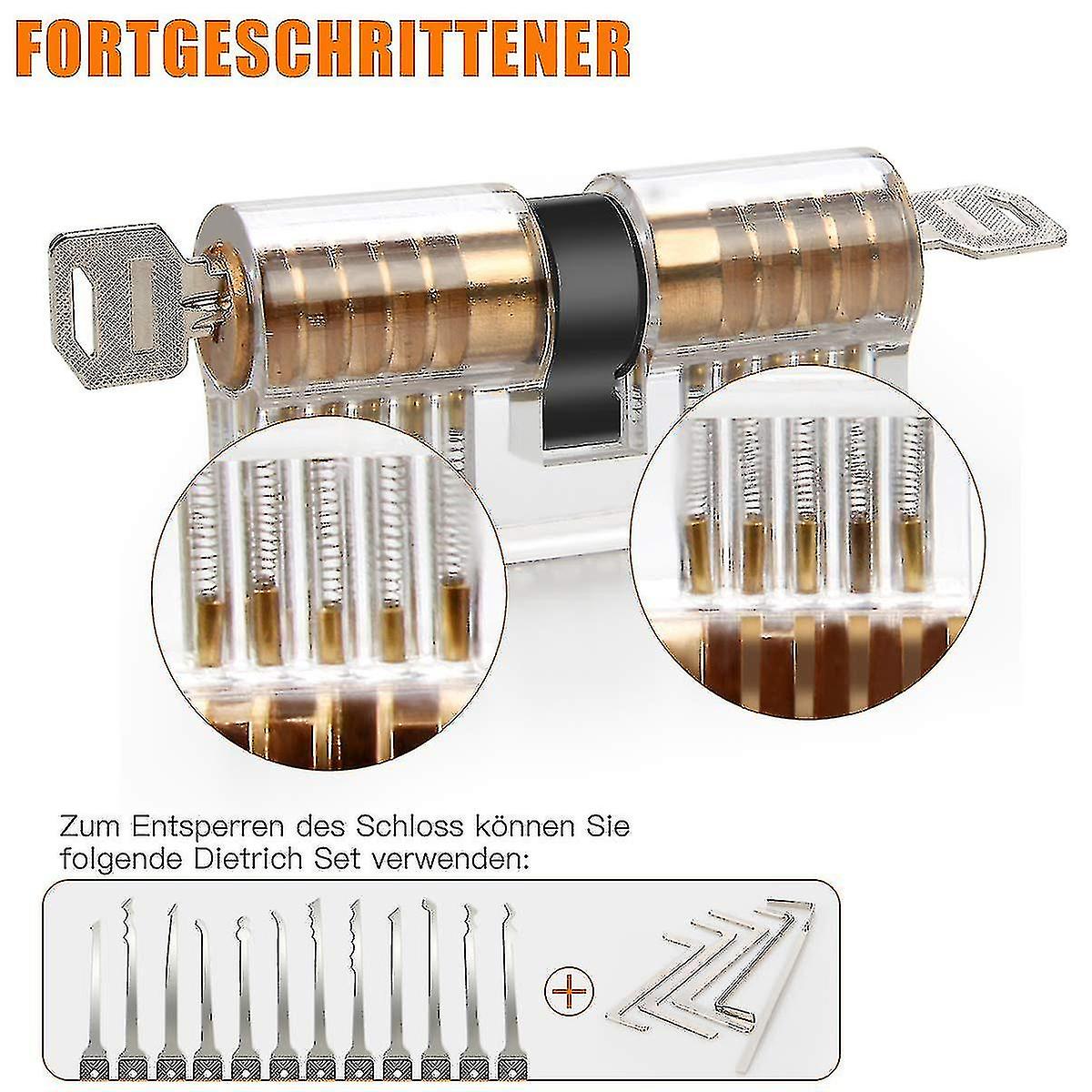 30-piece Lock Picking Set, Lock Pick Set With 3 Transparent Training ...