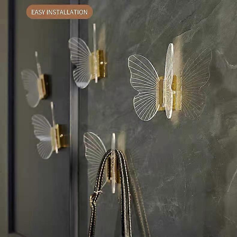 Set of 3pcs Acrylic Butterfly Shape Wall Hooks | Fruugo UK