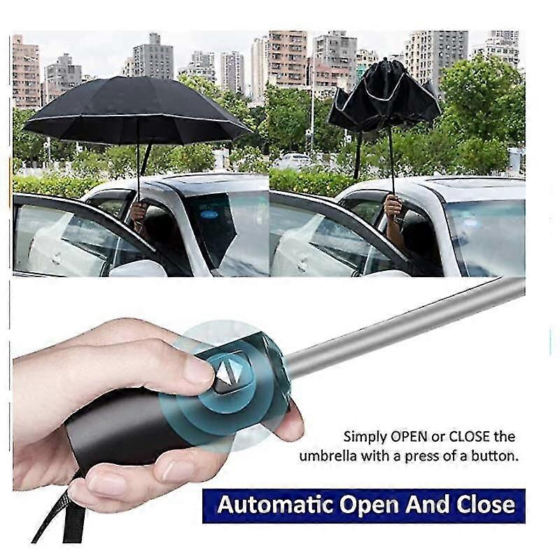 Inverterat paraply vindtätt vikbart omvänd paraply med reflekterande ...