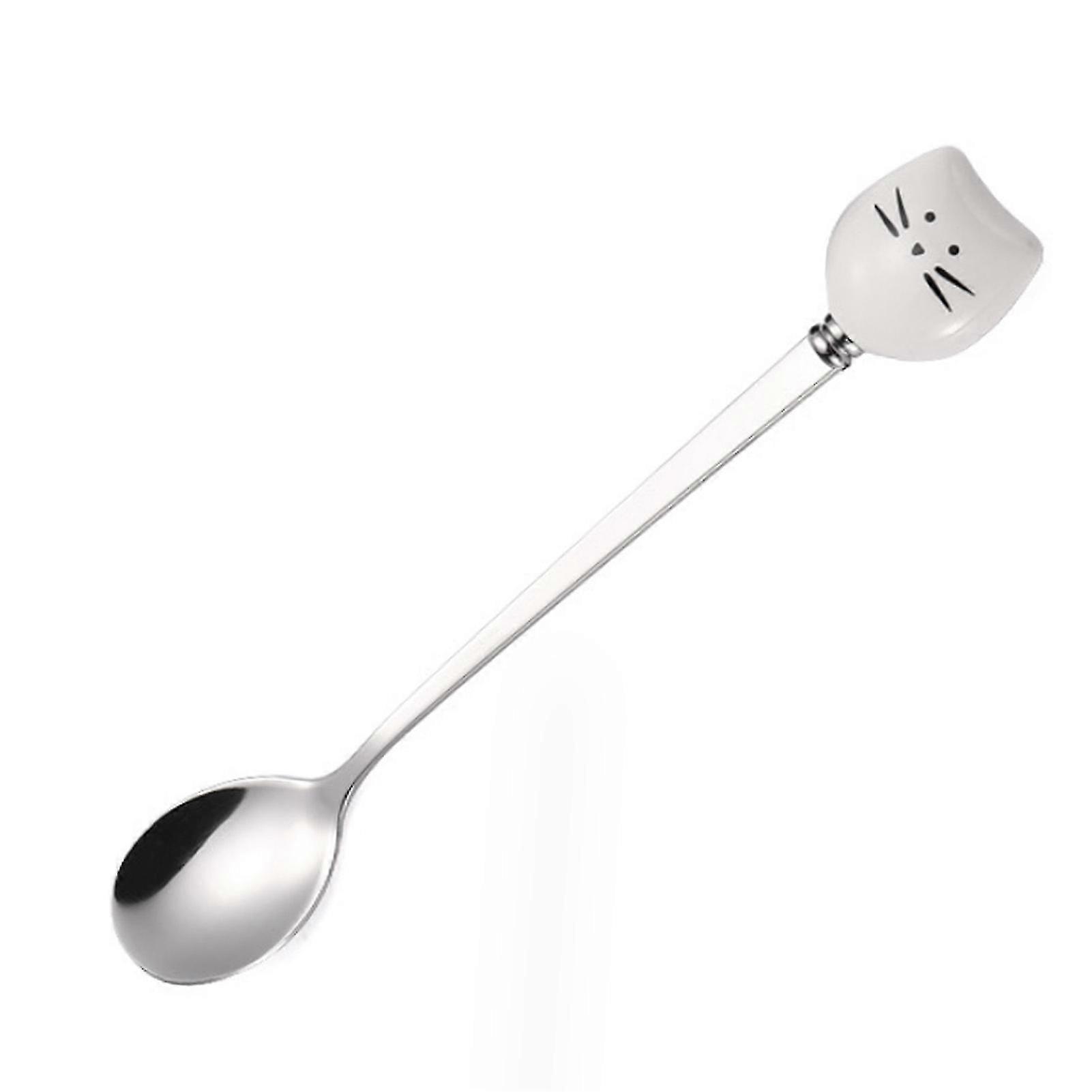 Cute Cat Spoon Stainless Steel Long Handle Spoon for Tea Coffee Ice ...
