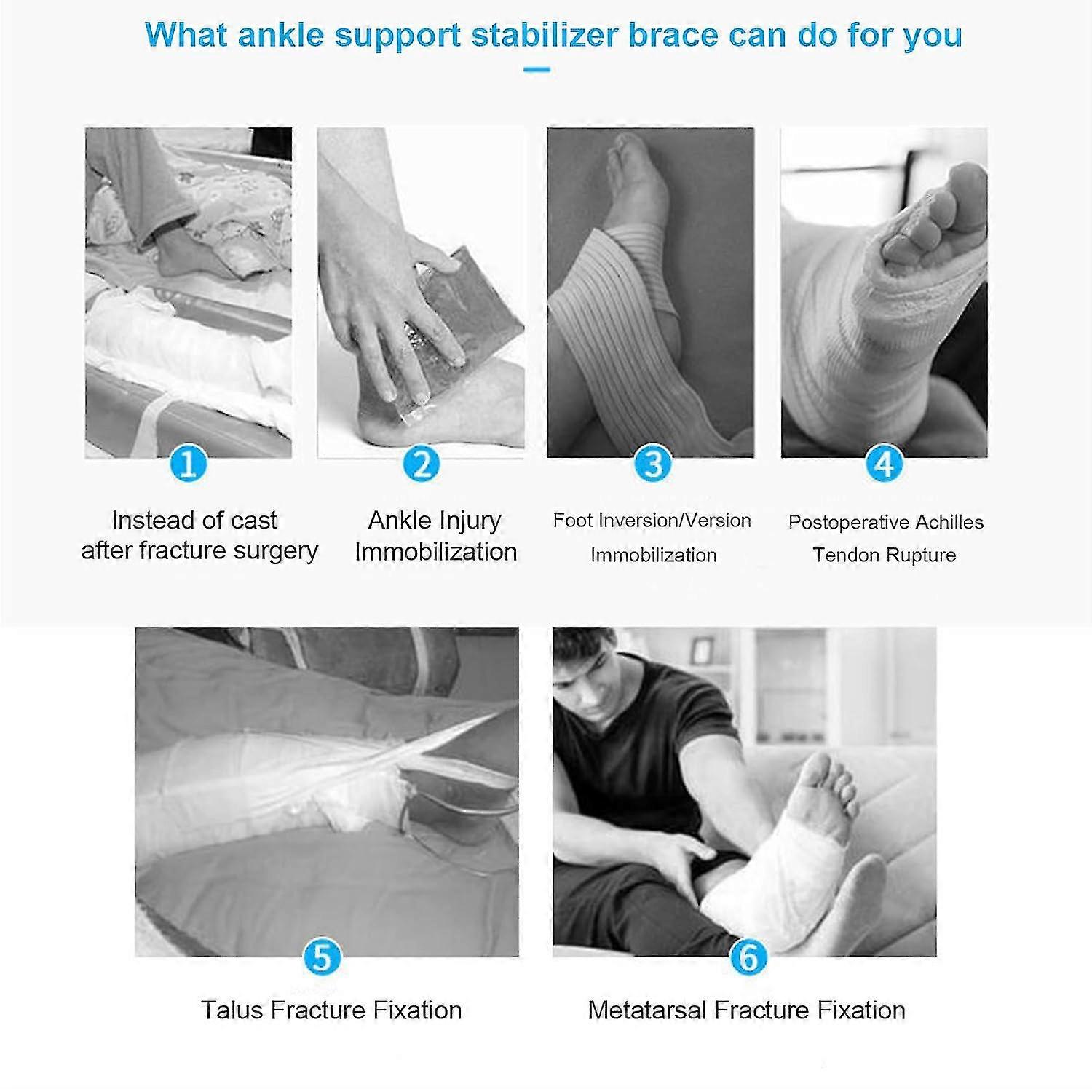 Ankle Support Stabilizer Brace Foot Drop Support Brace, Walking Boot ...