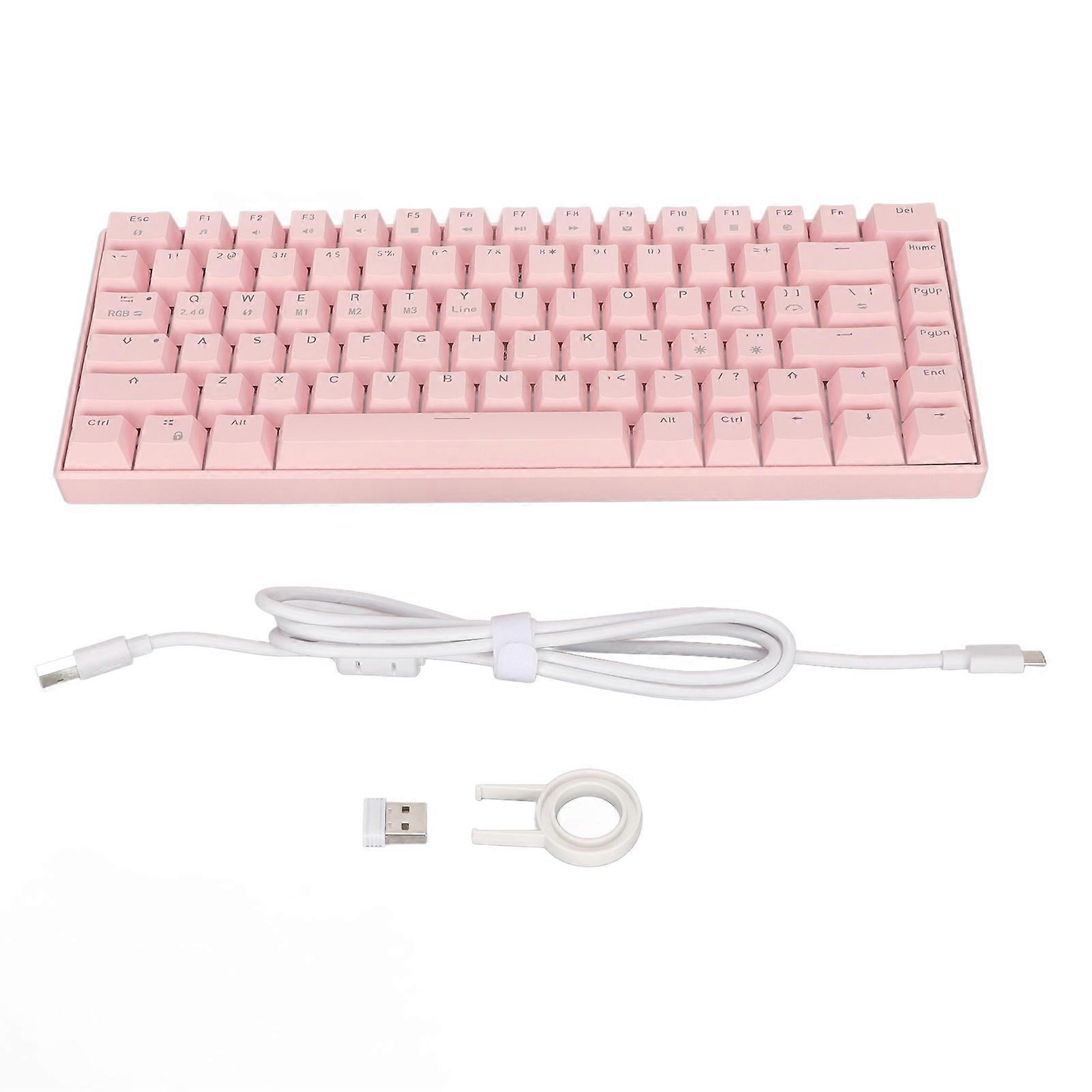 Mechanical Keyboard 82 Key 3 Connection Modes RGB Backlight Ergonomic ...