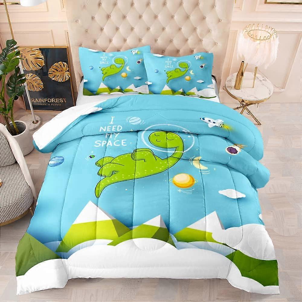 Cartoon Little Dinosaur Duvet Cover Lightweight Soft Microfiber Quilt ...