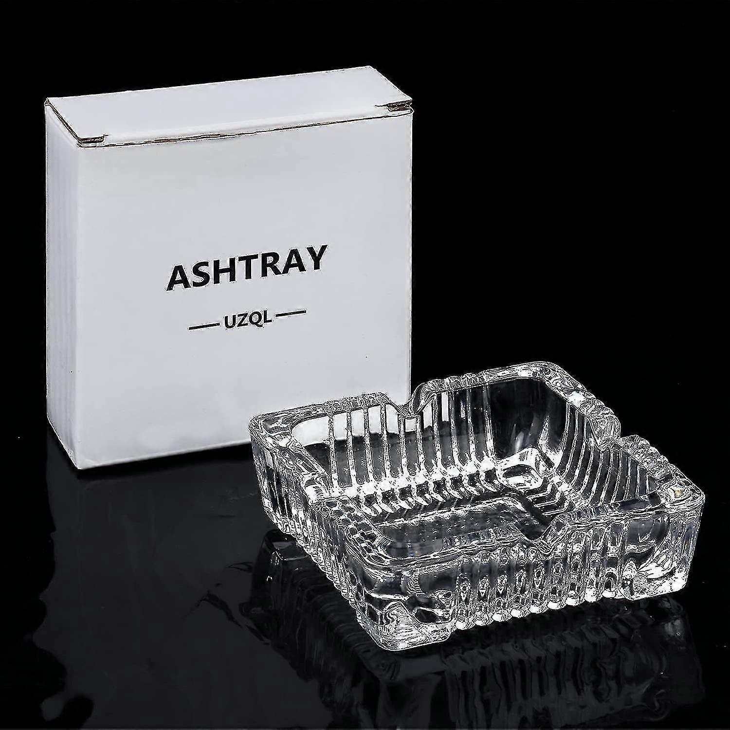 Ashtray, Glass Ashtray Square Crystal Ashtray, Classic Design Ashtray For Weed, Home Large ...