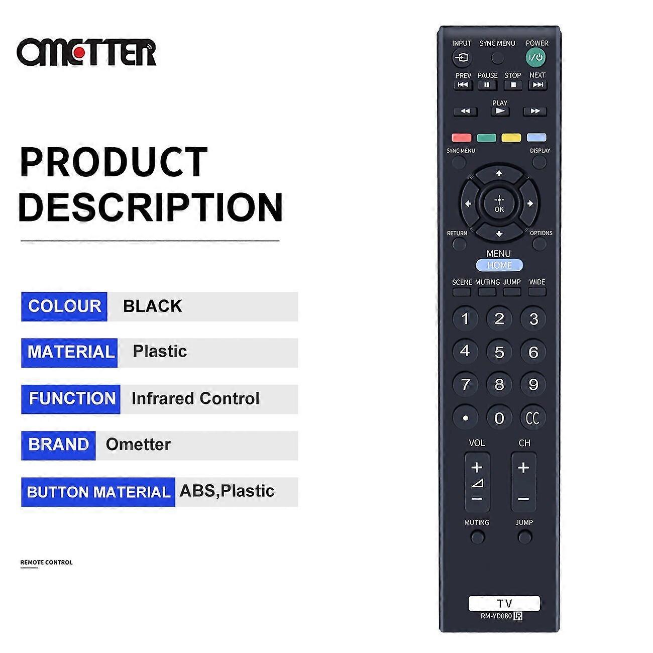 New for Sony TV Remote Control RM-YD080 Compatible with RM-YD081 KDL-22EX355 KDL-22EX357 | Fruugo NO