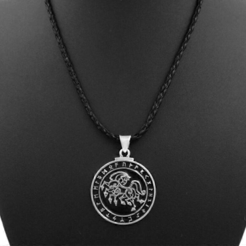 New Viking Horse Rune Warrior ODIN Sleipnir Runic Norse Amulet Mens ...
