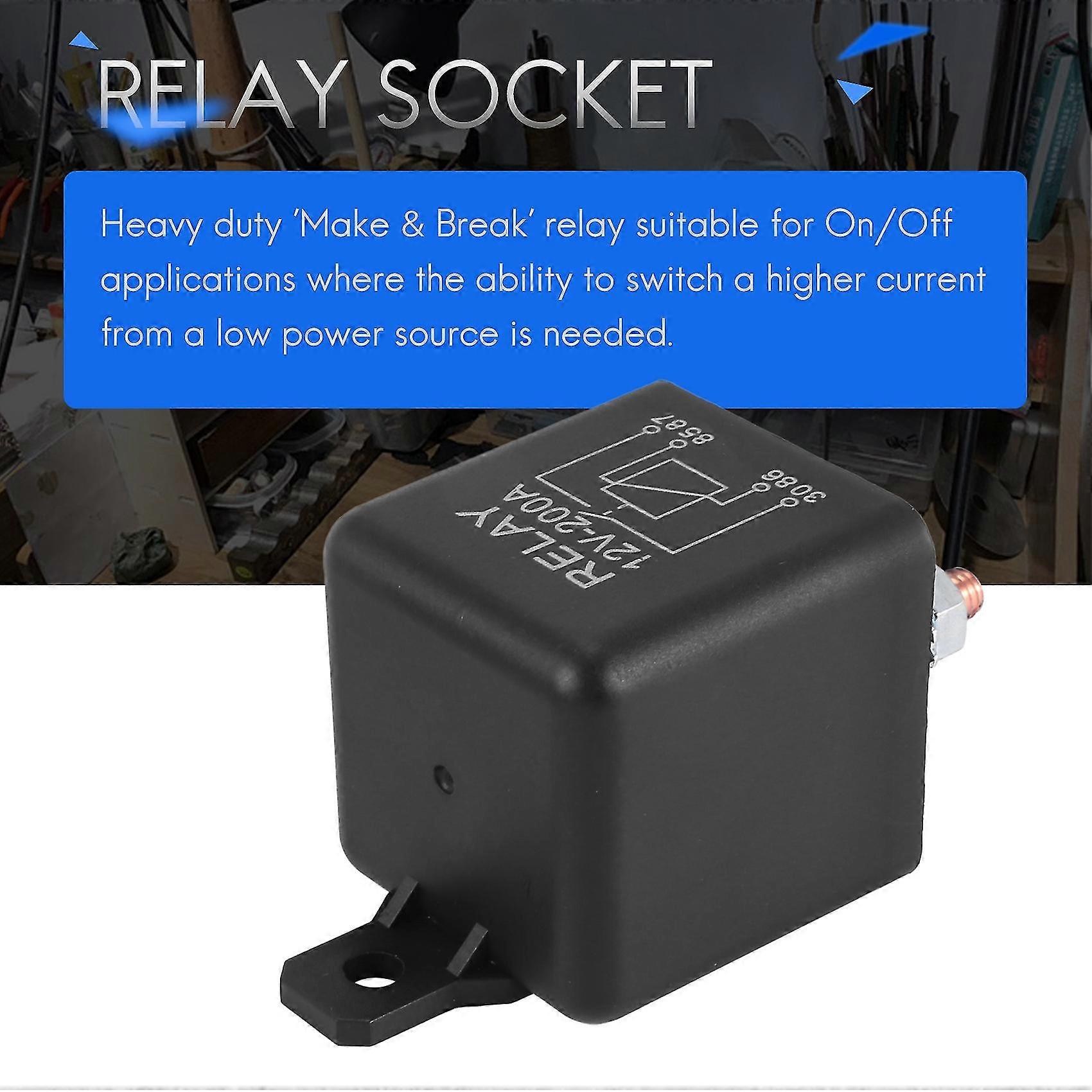 12v 200a Normally Open 4 Pin Relay - Heavy Duty Automotive Marine Split ...