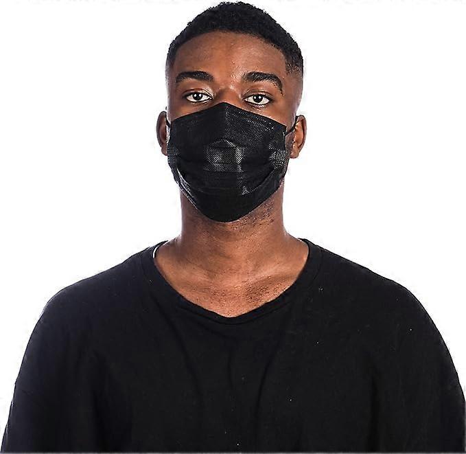 Pack of 50 Disposable Medical Surgical Black Mask in Black Type ...