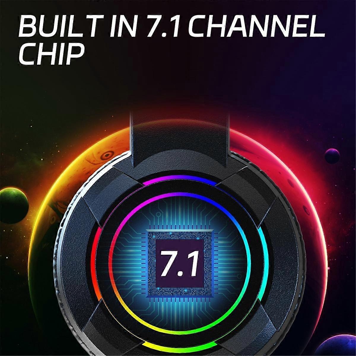 Gaming Headset 7.1 Stereo Surround Bass Headset Computer Gaming Console ...