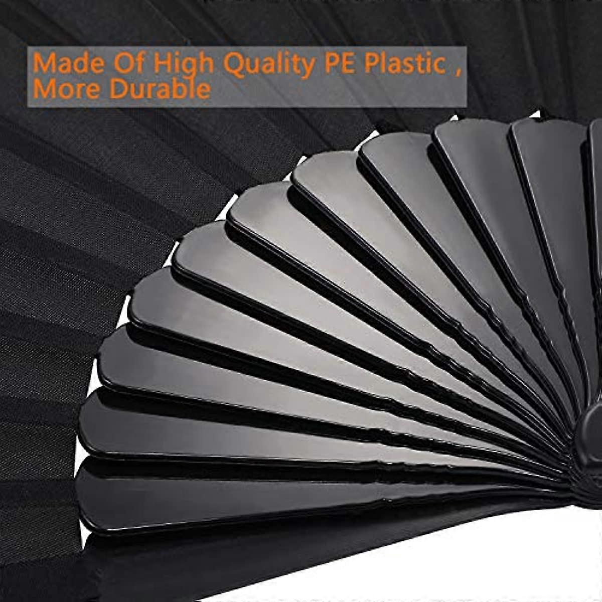 4 Pieces Handheld Folding Fan Chinese Fan Oriental Cloth Fabric Fan for ...