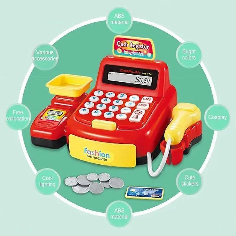 Pretend Play Store Electronic Toy Kids Cash Register STEM Toy Cash ...